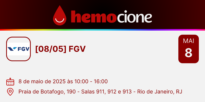 [08/05] FGV | Hemocione Eventos